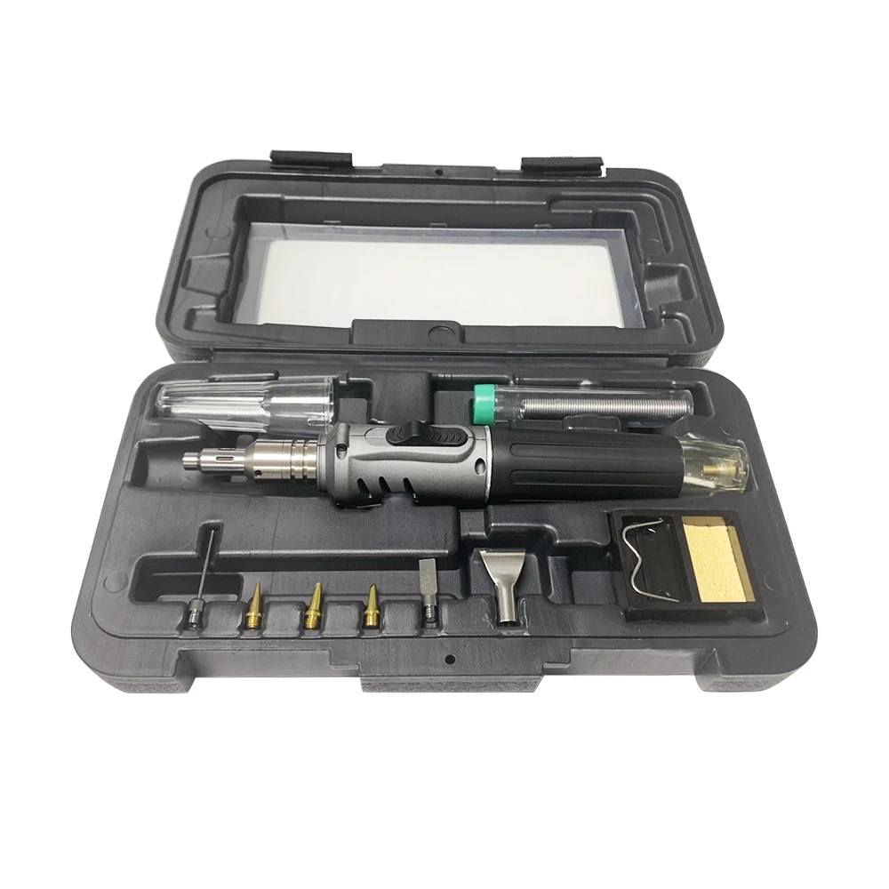 10 In 1 Butane Gas Soldering Iron Kit Automatic Ignition Welding Torch ...