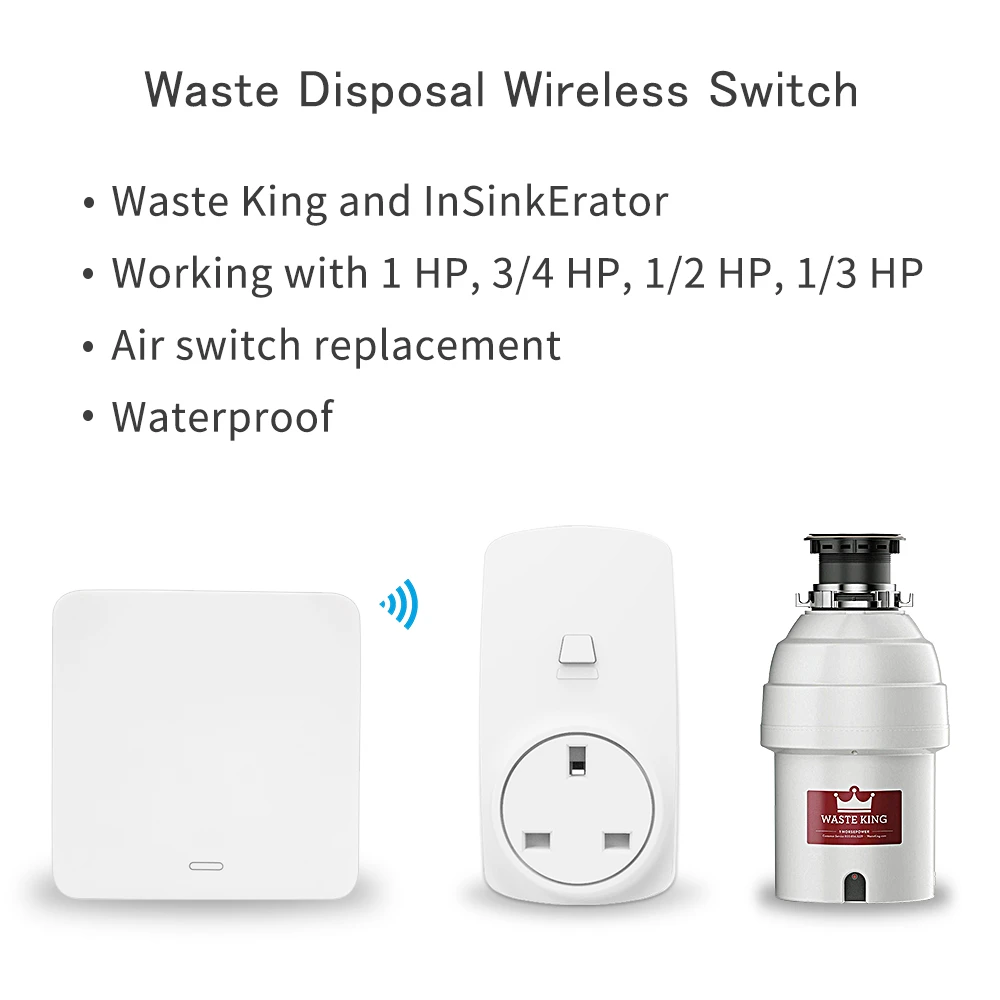 Kitchen Food Waste Disposers Garbage Disposal Wireless Switch Uk ...