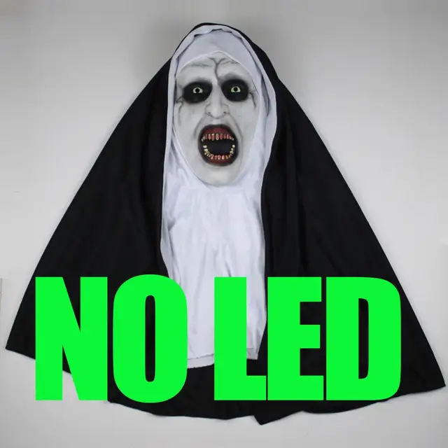 Halloween LED Horror The Nun Scary Valak With Headscarf Cosplay Mask ...