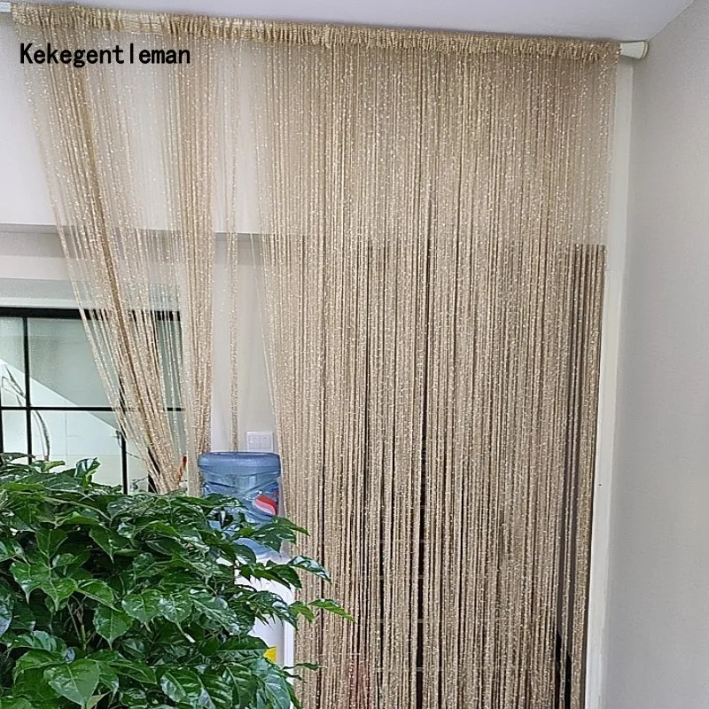 3x2.4m Shiny Curtain String Tassel Line Curtains Window Door Divider ...