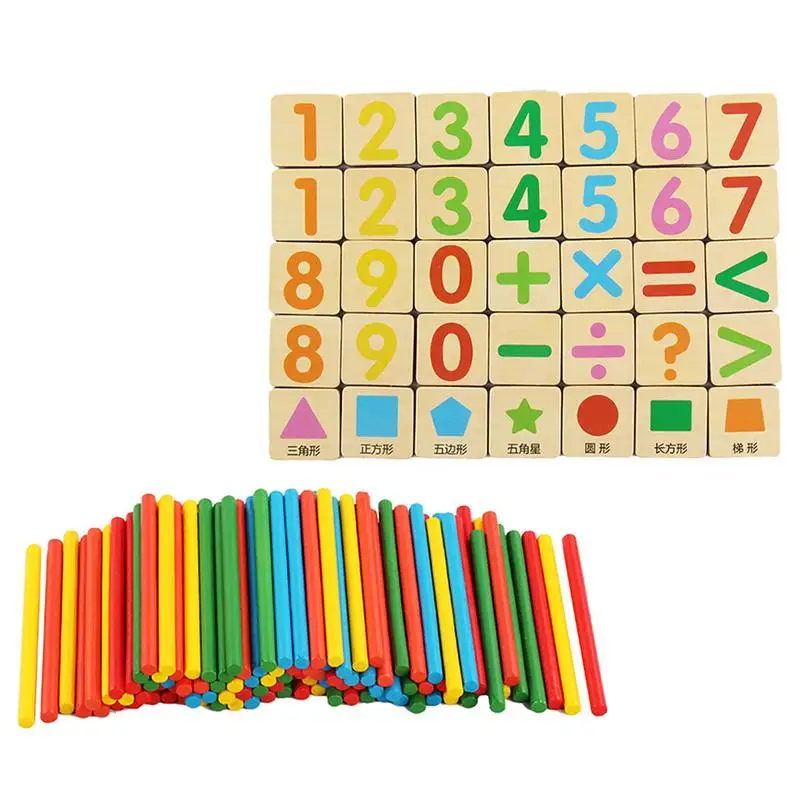 Colorful Bamboo Counting Sticks Toy Mathematics Montessori Teaching ...