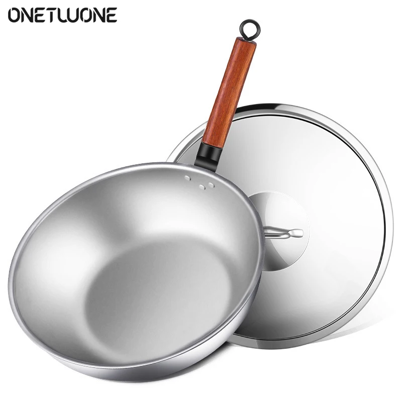 32CM-Pure-Titanium-Wok-Pan-Kitchen-Cooking-Pot-with-Lid-Non-stick-Pots ...
