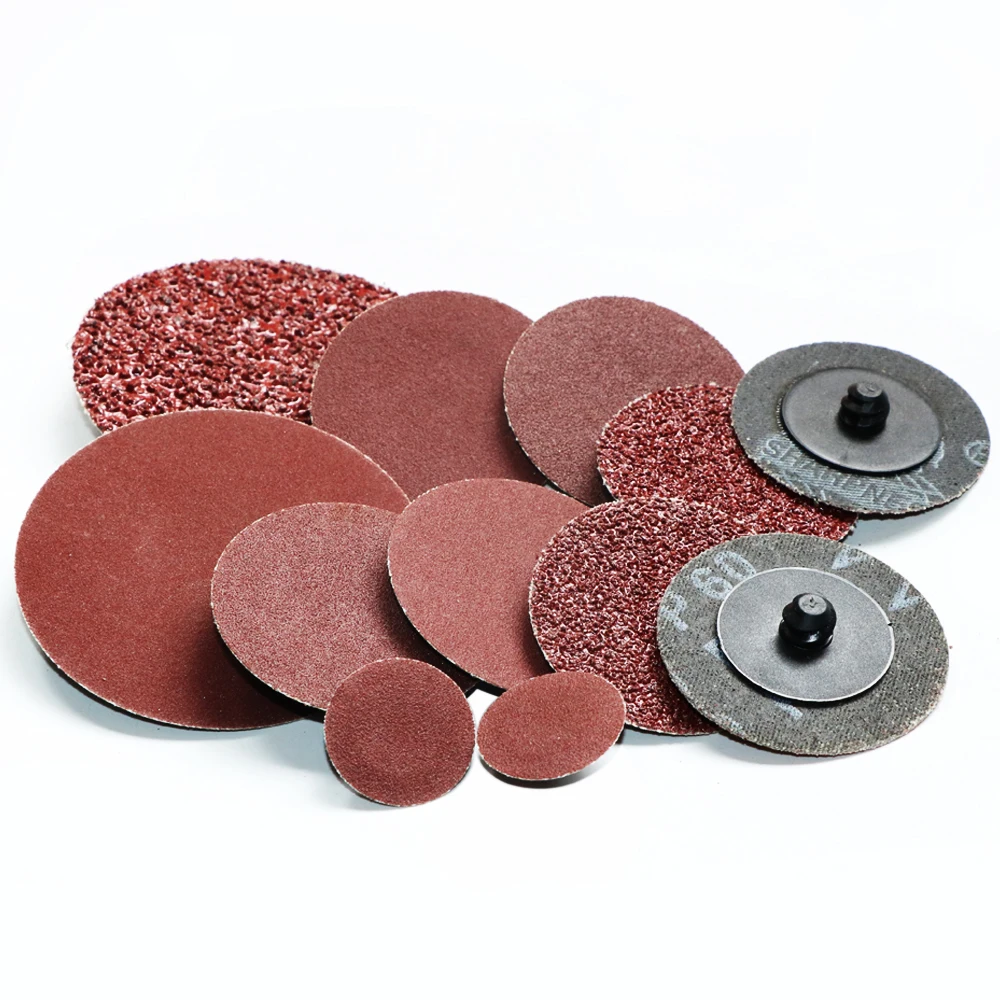 50Pcs 2 inch 1" 3" Sanding Disc Roll Lock R-Type Sandpaper Abrasive ...