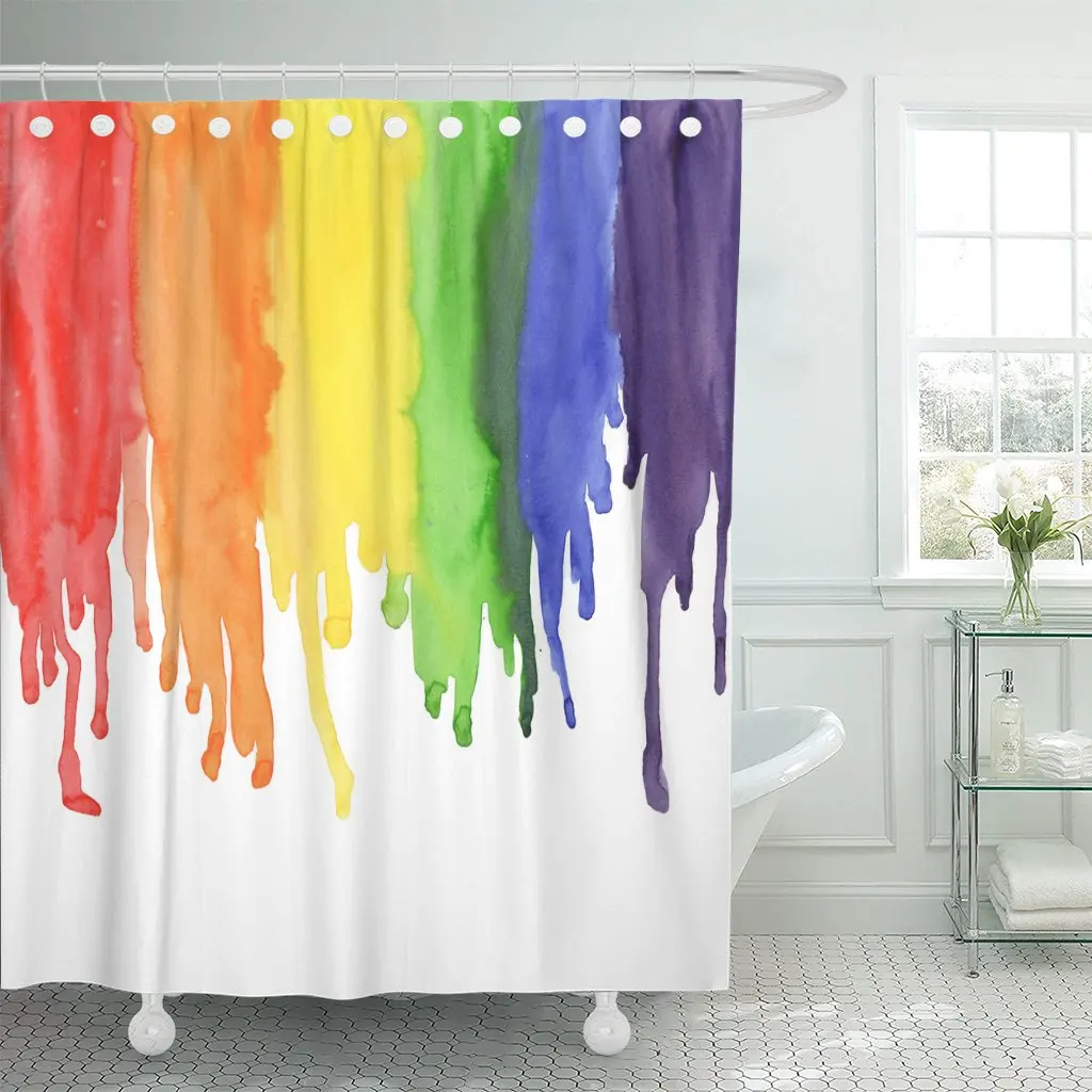 LGBT Rainbow Pride Dripping Paint Shower Curtain - Queerks™