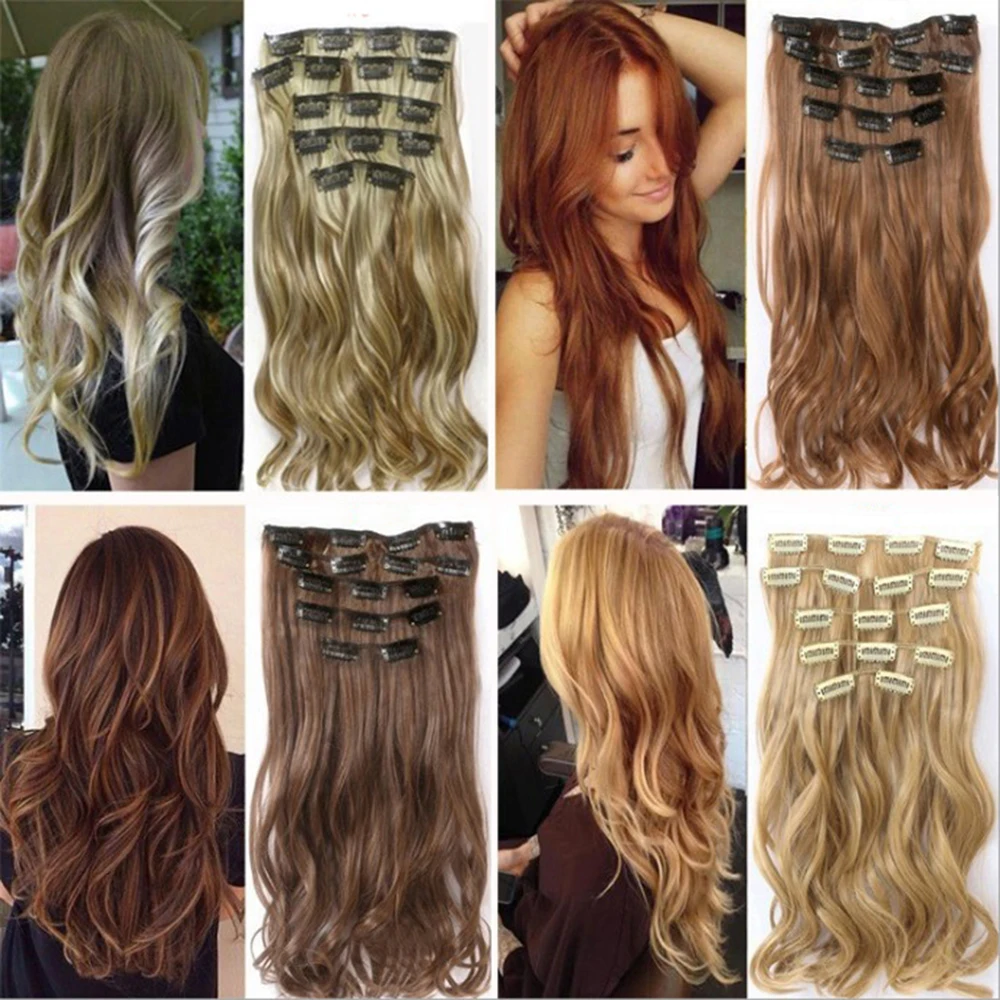 Curly Hair Clip Extensions | Clip-in Extensions | Synthetic Hair - Long ...