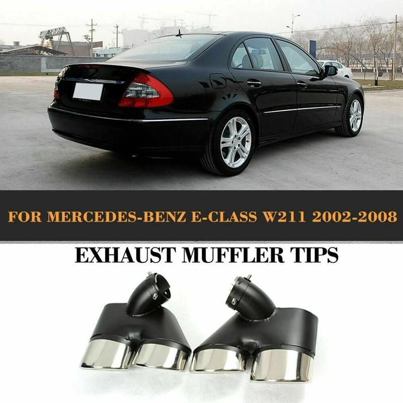 1-Pair-Car-Exhaust-Muffler-Pipe-Tips-Stainless-Steel-For-Mercedes-Benz ...