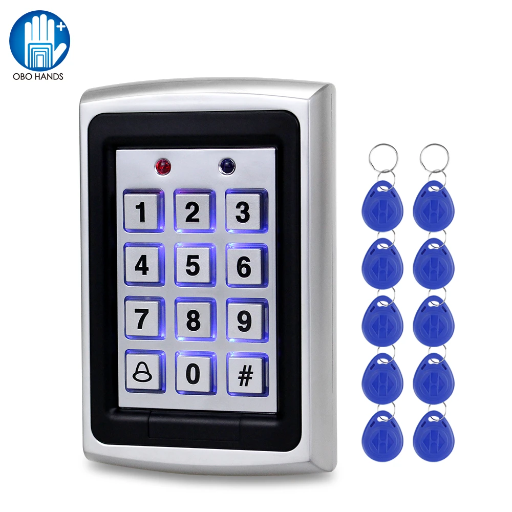 OBO-Waterproof-Metal-Rfid-Access-Control-Keypad-Reader-Board-10pcs-Key ...