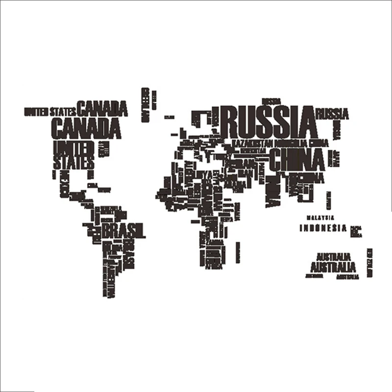 World Map With Country Names In English