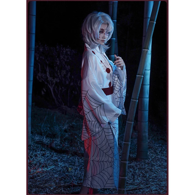 Anime Demon Slayer Kimetsu Rui Kimono Spider Ghost Cosplay Costume ...
