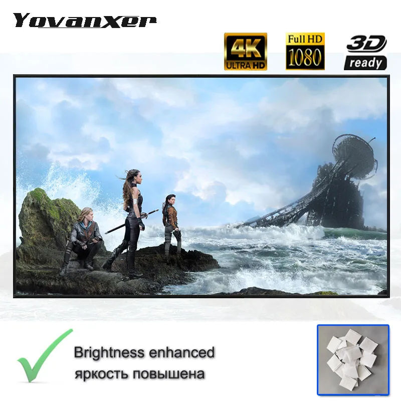 Portable Projector Screen Reflective Fabric Cloth Projection Curtain ...