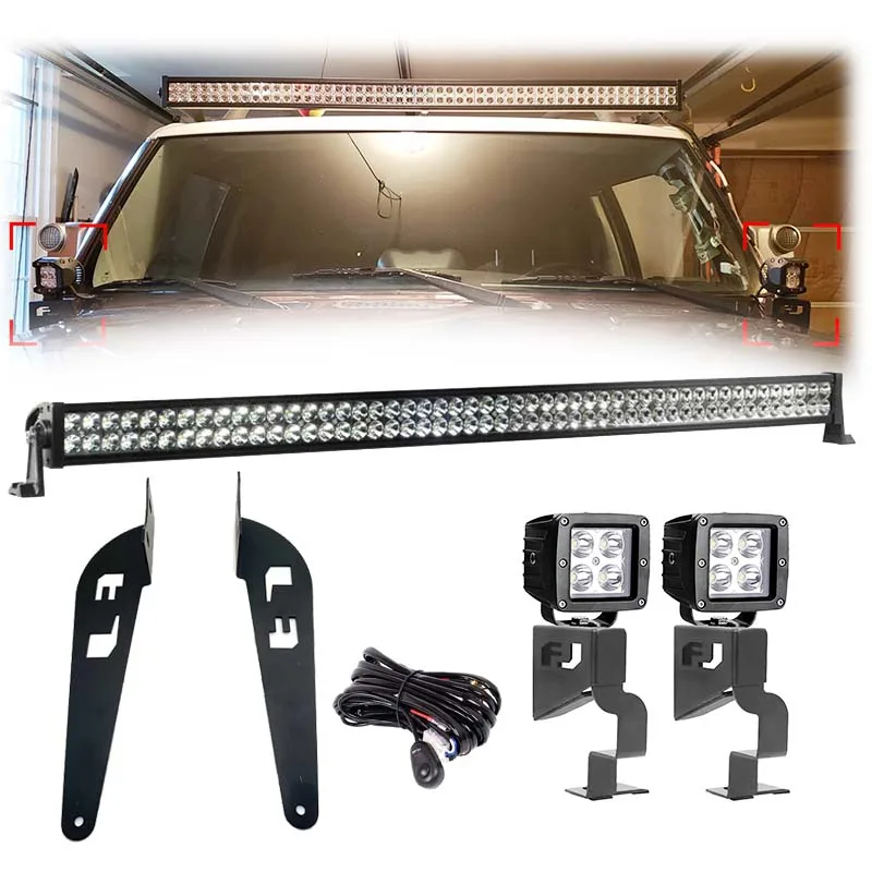 Offroad 300w 52" Straight Led Light Bar + Roof Mount Bracket For 2007 ...