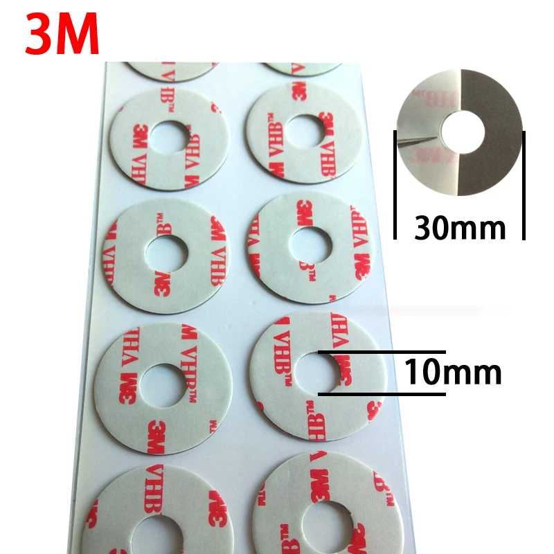 3M VHB 4941 Strong Adhesive Double Sided Sticky Pad Mounts Pads Washers Centre Hole For Pop Up Phone Holder Round 30mm AliExpress