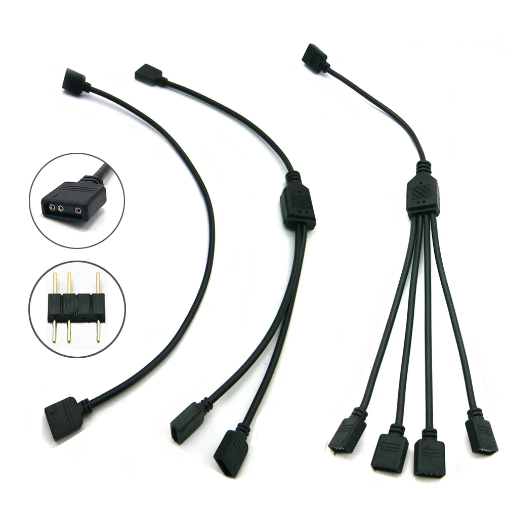 5 24V 3 Pins RGB LED Stecker 1 zu 1 2 3 4 5 3pin Power Splitter ...