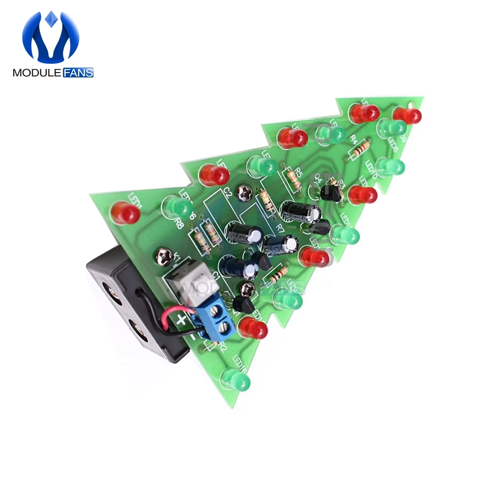 Diy Kit Electronic Pcb Board Module Christmas Trees Led Circuit Red ...
