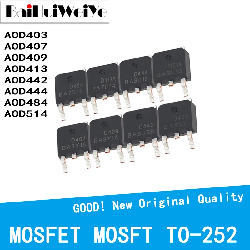 10PCS/LOT AOD403 AOD407 AOD409 AOD413 AOD442 AOD444 AOD484 AOD514 TO252 ...