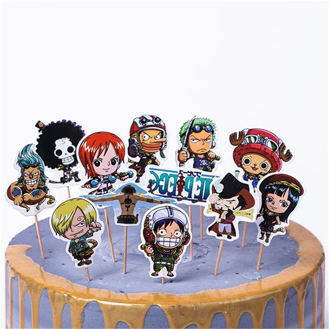 24 Piece One Piece Party Decoration Toppers With Sticks – animesmagic