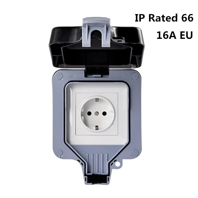 Tomada de parede externa à prova d'água ip66, tomada elétrica padrão ...