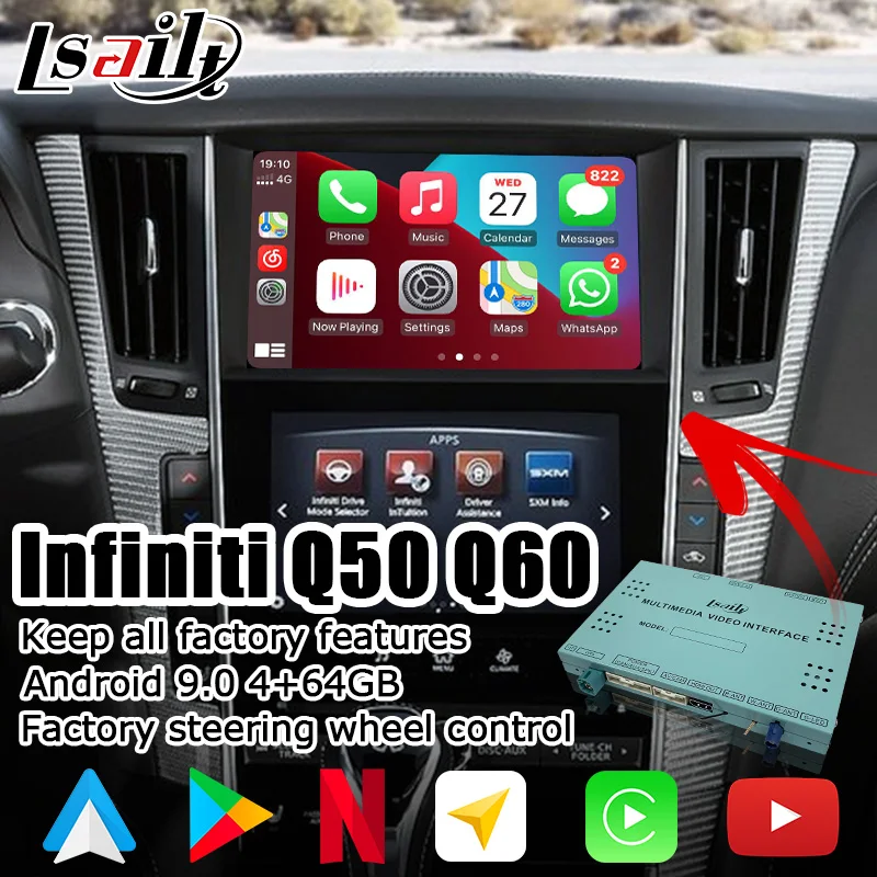 Android / carplay interface for Infiniti Q50 Q60 video interface box ...