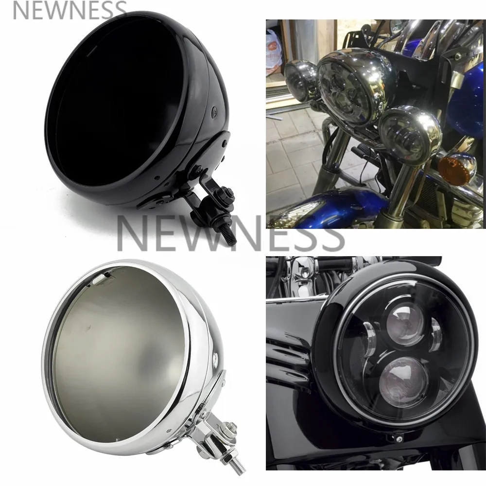 Universal-Motorcycle-Round-7-LED-Headlight-Housing-Headlamp-Light-Bulb ...