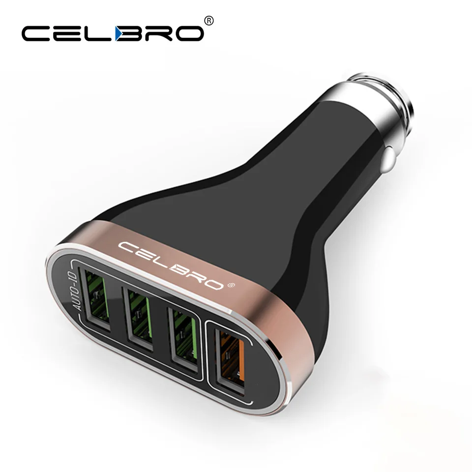 Multiple USB Car Charger Quick Charge 3.0 QC 3.0 Metal 4 Ports Car USB ...
