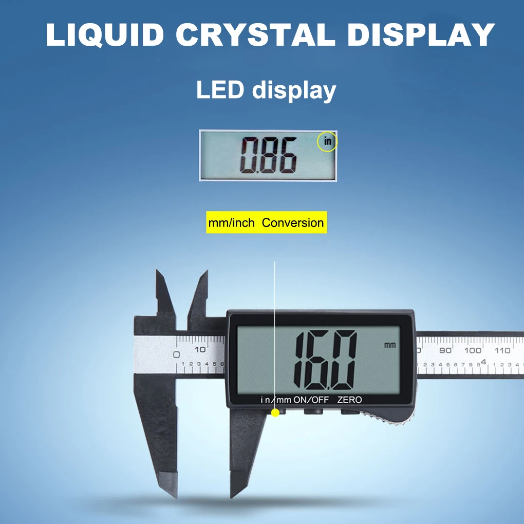 0 150mm Full Screen Electronic Digital Vernier Calipers Plastic ...