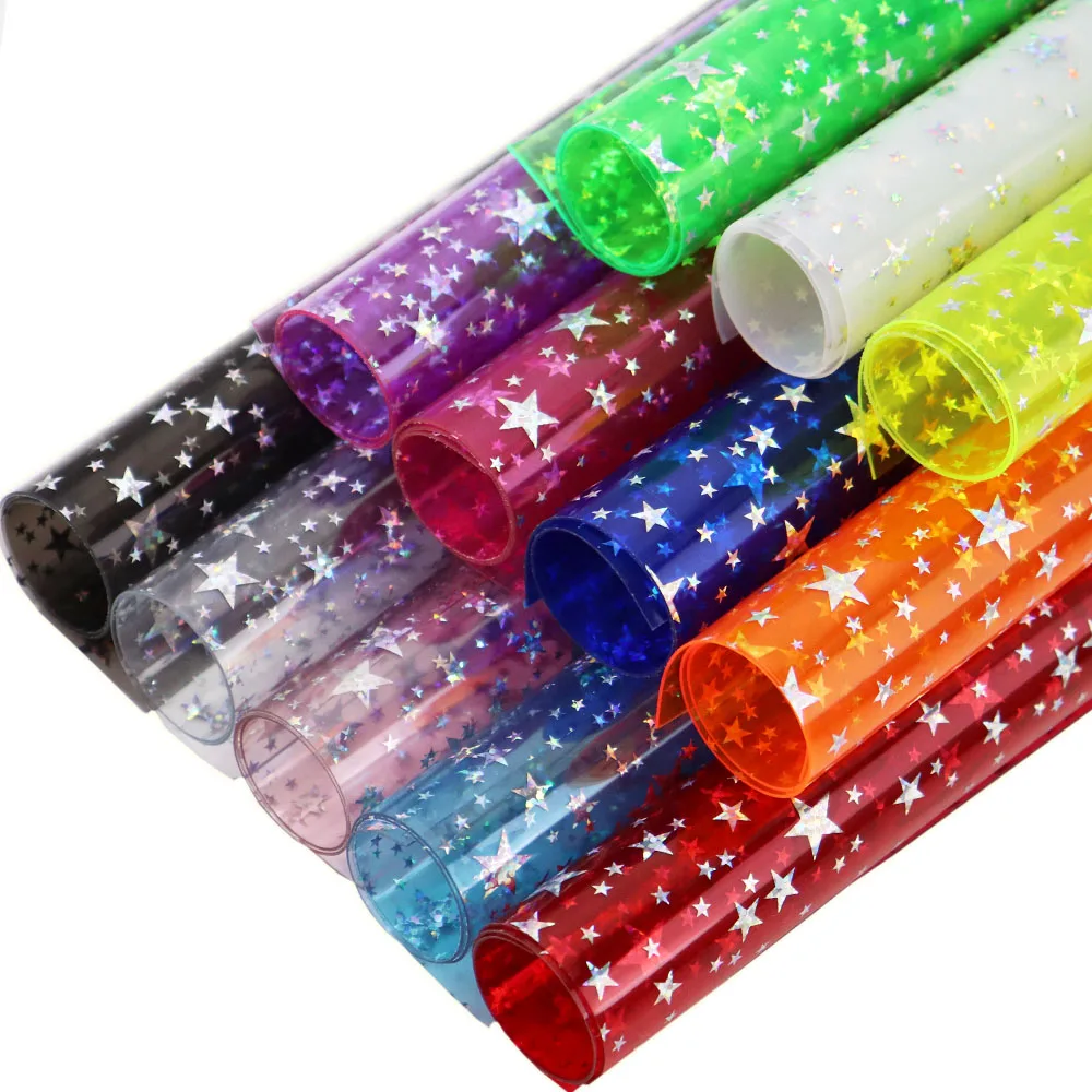 30x120cm Roll Transparent Vinyl Jelly PVC Fabric Leather With Sliver ...
