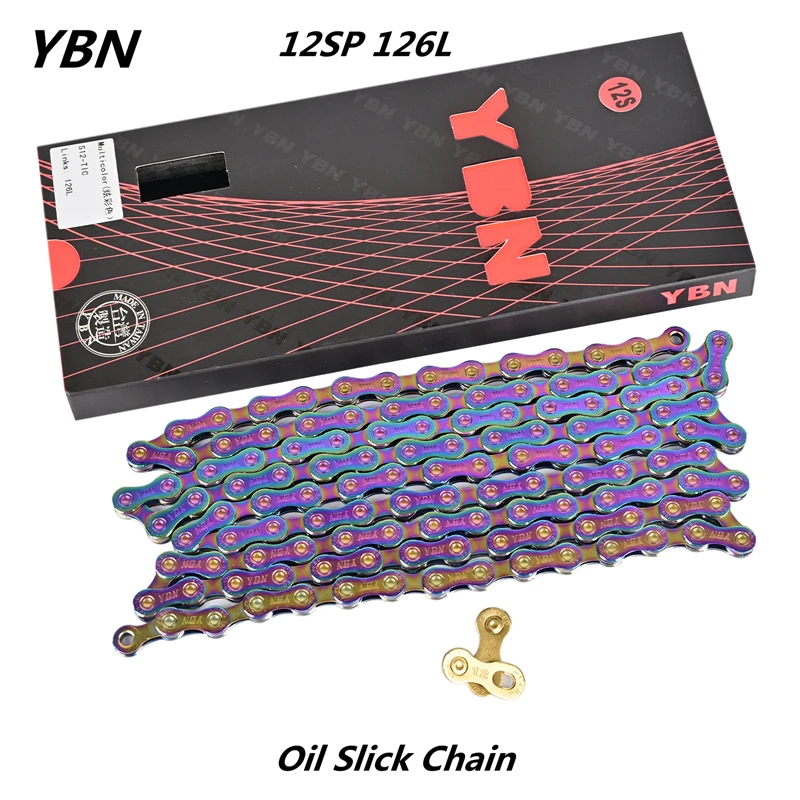 YBN-SLA-H11-S12TI-11-12-Speed-Oil-Slick-Titanium-coating-Bicycle-Chain ...