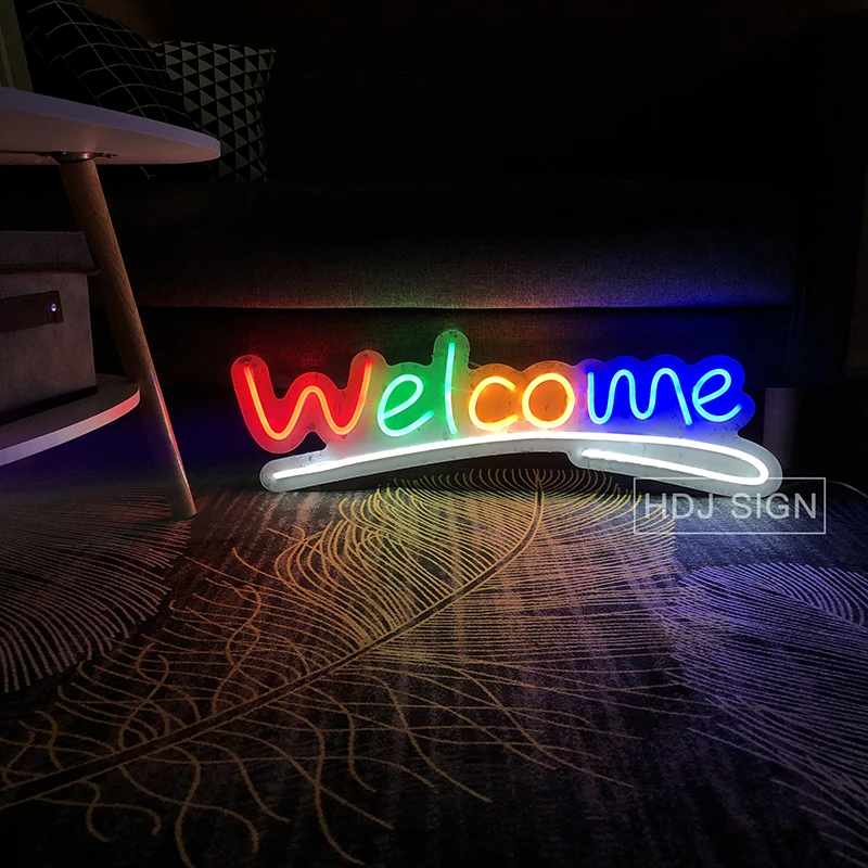 Home Décor Home & Living Neon Sign WELCOME Home Neon Sign Custom Cafe ...