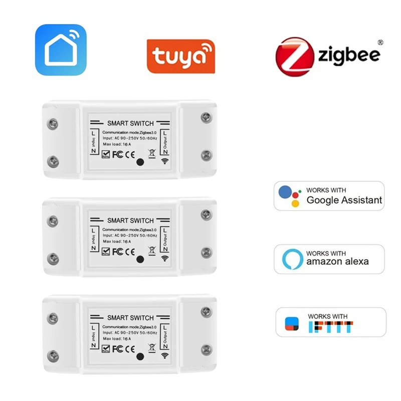 Tuya zigbee 3.0 16a interruptor de relé universal zigbee ligar/desligar ...
