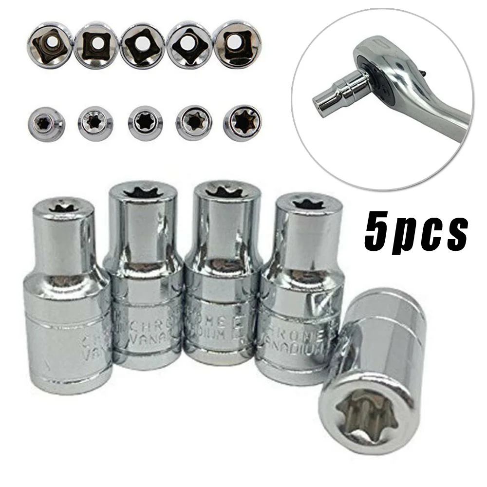Supplies Plum Socket For E4 E5 E6 E7 E8 Kit 5pcs Star Torx Rail E type ...