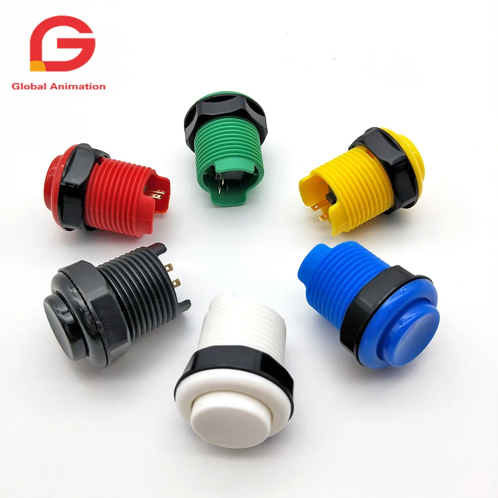 8pcs 28mm HAPP Style Built-in Silent Switch Gold Plating Port Arcade ...