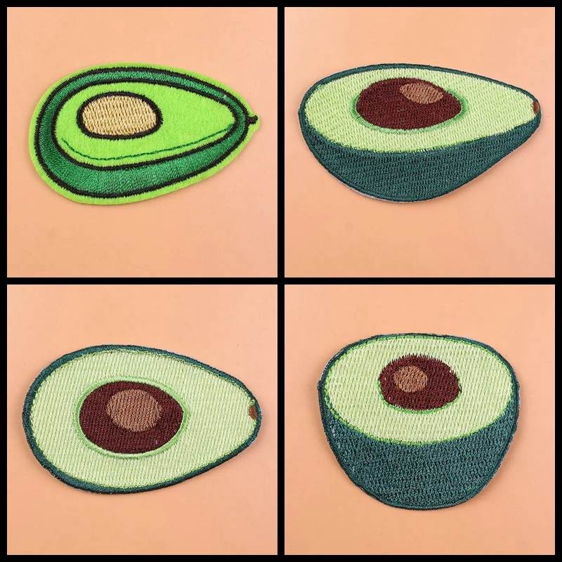 Avocado Patches For Clothing Iron On Embroidery Cute Cartoon Patches For Clothes Cactus Stickers ...