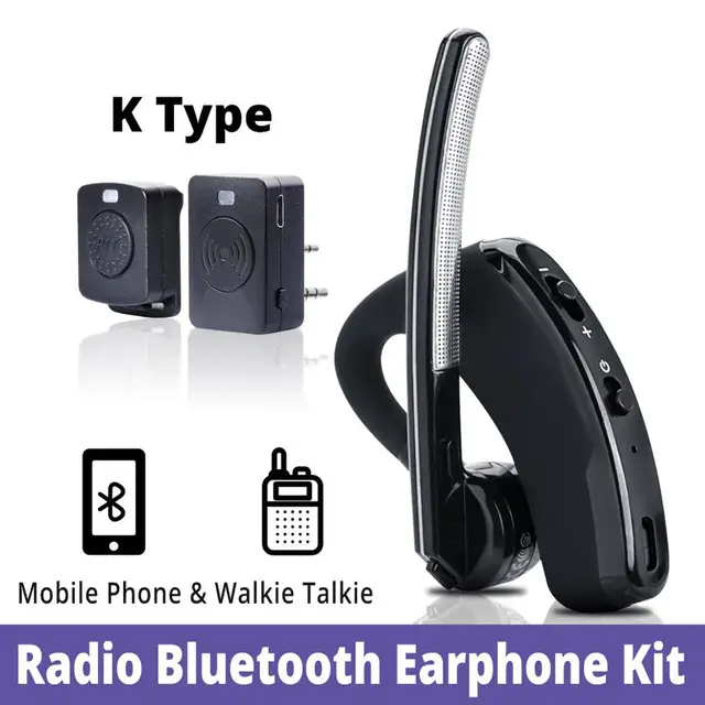 Baofeng Walkie Talkie Headset PTT Wireless Bluetooth Earphone for Two ...