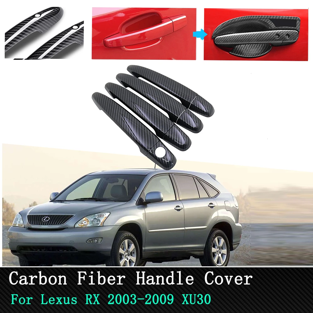 Car Stickers Chrome/carbon Fiber Exterior Front & Real Door Handle ...