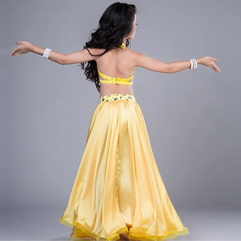 Girl Luxury Belly Dance Costume Set 2PC Stage Performance Bra Long ...