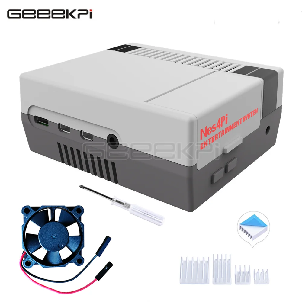 Geeekpi Nes4pi Nes Style Case Kit Abs 3510 Functional Cooling Fan Heatsinks Screwdrivers For ...