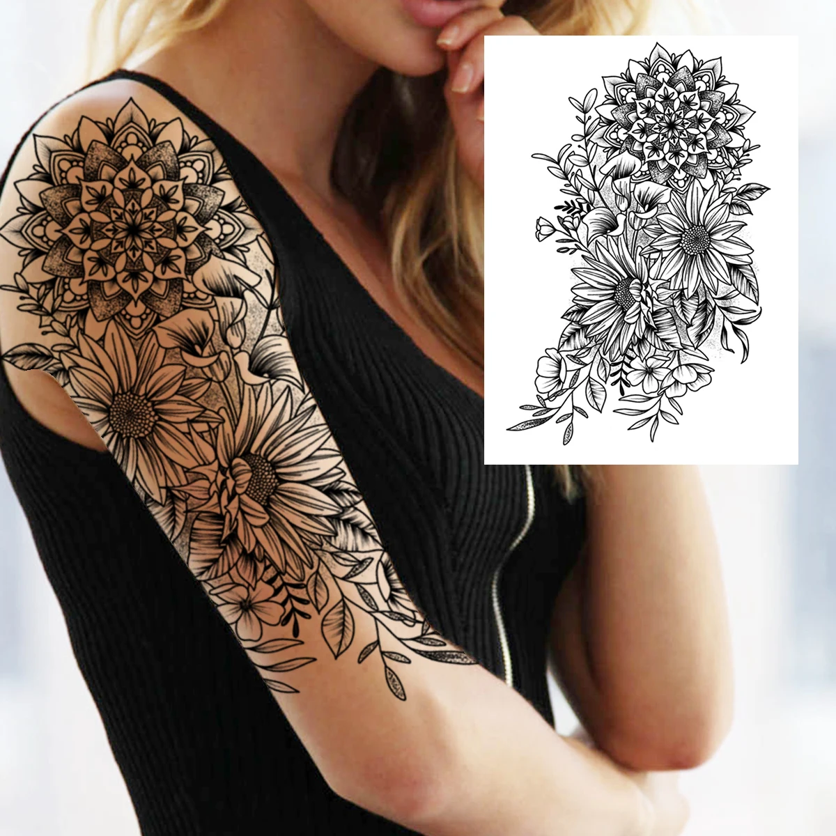 Daisy Flower Tattoo Sleeve