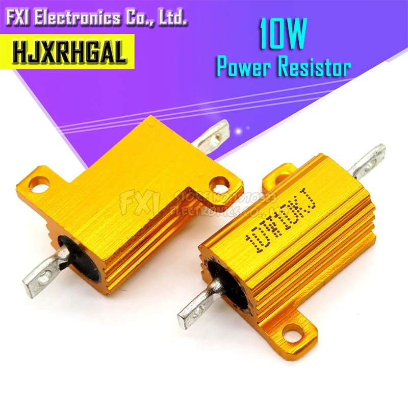2pcs 10W Aluminum Power Metal Shell Case Wirewound Resistor 0.1 ~ 10K 0 ...