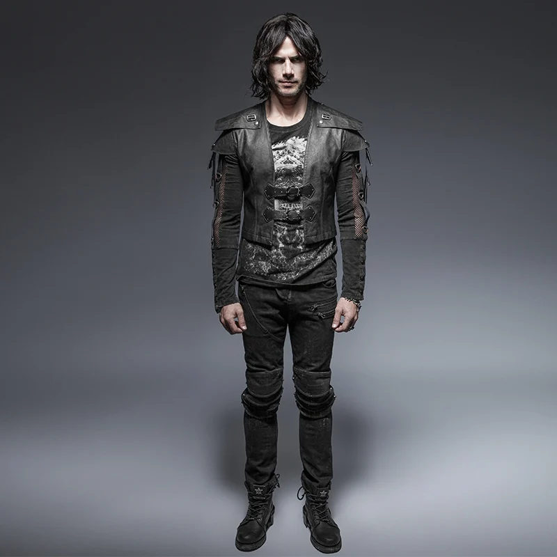 PUNK RAVE Steampunk Rock Cool Jacket Armor Warrior Men's Short Jacket ...