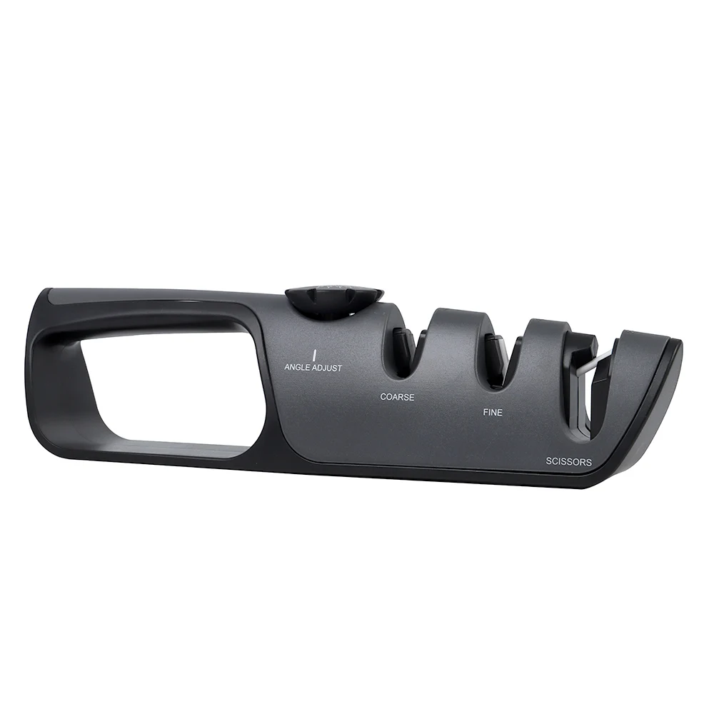 Gris foncé -Aiguisoir à Angle réglable,outil aiguisoir de couteaux 3 étapes ciseaux pierre à ...