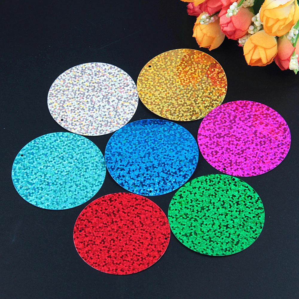 Pailette-50mm-grandi-paillettes-Laser-rotonde-5cm-PVC-piatto-sciolto ...