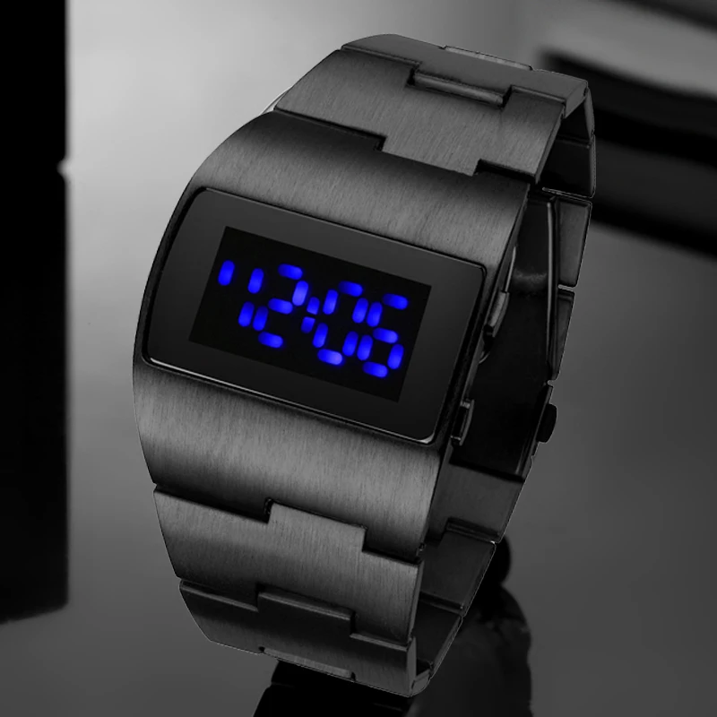 Fashion-Led-Digital-Watch-Men-Nilitary-Sports-Watches-Black-Stainless ...