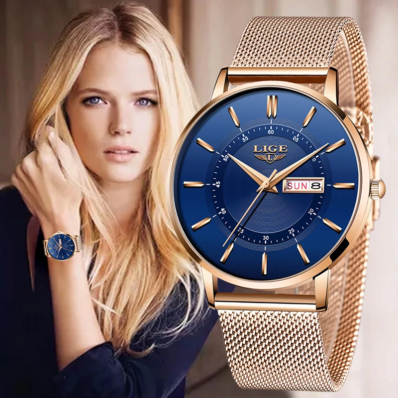 New Fashion LIGE Watch for Women Luxury Ultra thin Watches Ladies ...