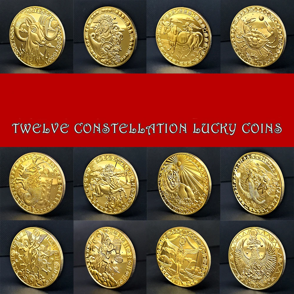 Beautiful Twelve Constellations Zodiac Gold Coin With Capsule Art ...