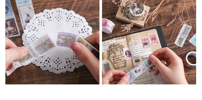 1 Roll Washi Tape Creative Vintage Stamp DIY Scrapbooking Album Diary ...