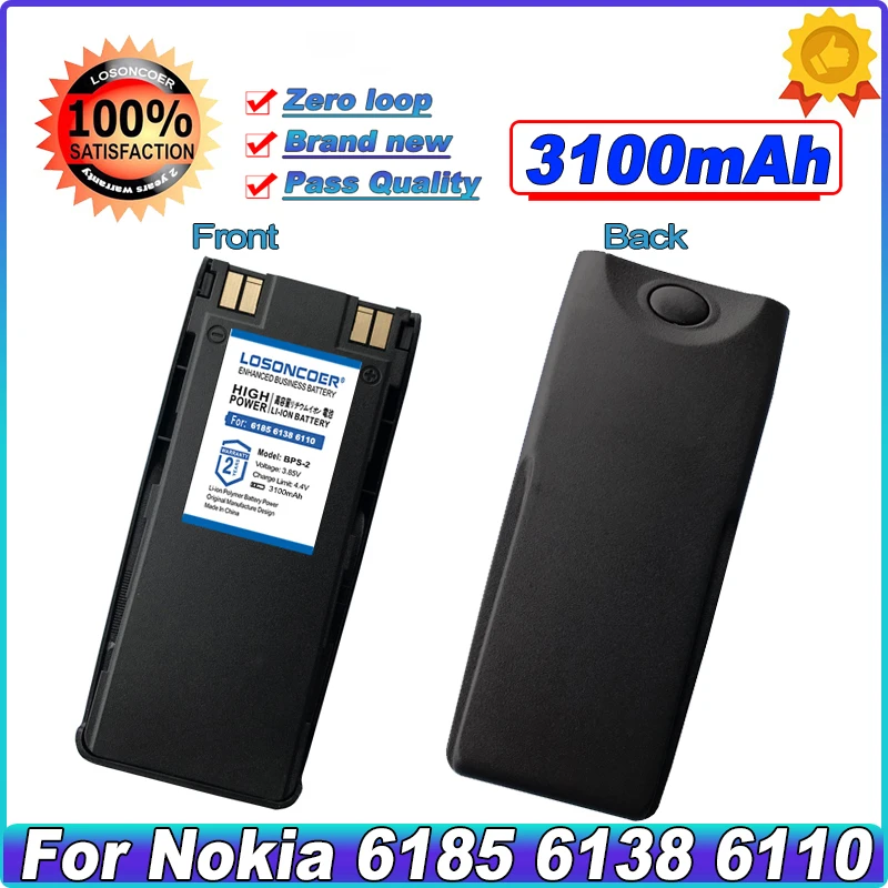 3100mah Bps-2 Bps-2n For Nokia 5165 5110 5125 6160 6185 6138 6110 6310i ...