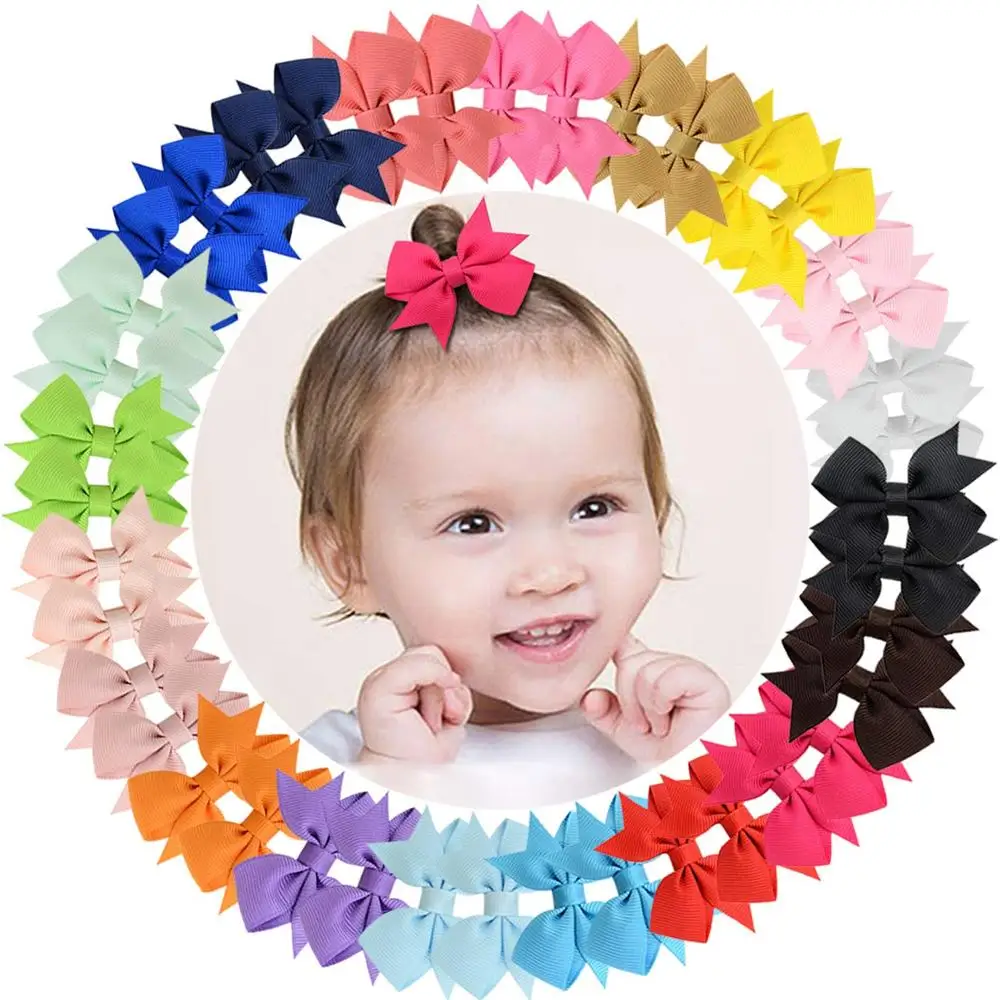 Toddler Hair Clips Thyonta 40 Pcs Baby Girls Hair Bows - 2-Inch Elastic ...