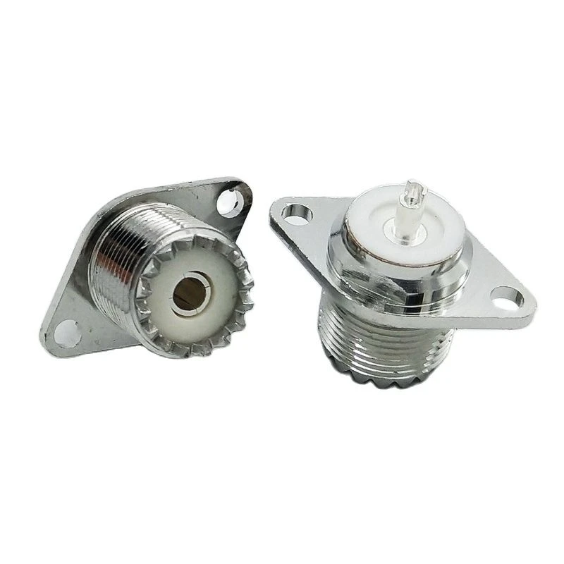 Sl16 Uhf Female Soldering Panel Rf Connector 2 Hole So239 M Type Socket Female Connector With ...