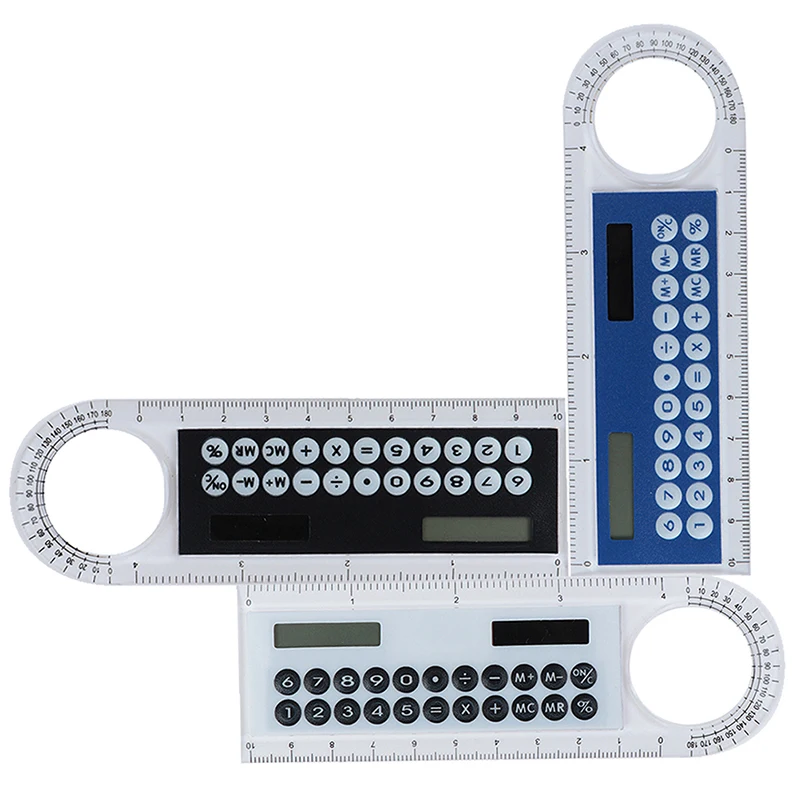 10cm Solar Mini Calculator Magnifier Ruler Multifunction Fashion Elegant