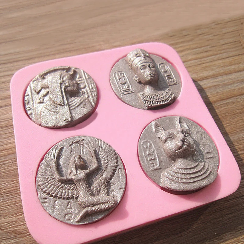 WCIC 4 Holes Egypt Sphinx Pharaoh Silicone Cake Mold Cake Decorating ...